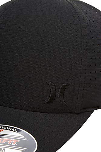 Hurley Men's Phantom Ripstop Curved Bill Baseball Cap, Black/Black, S-M