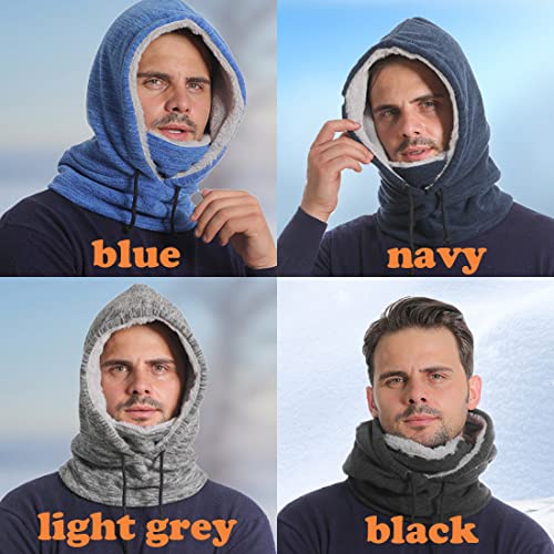YR.Lover Thick Fleece Hood Balaclava Winter Windproof Mask Neck Cover Hats Balaclava Black