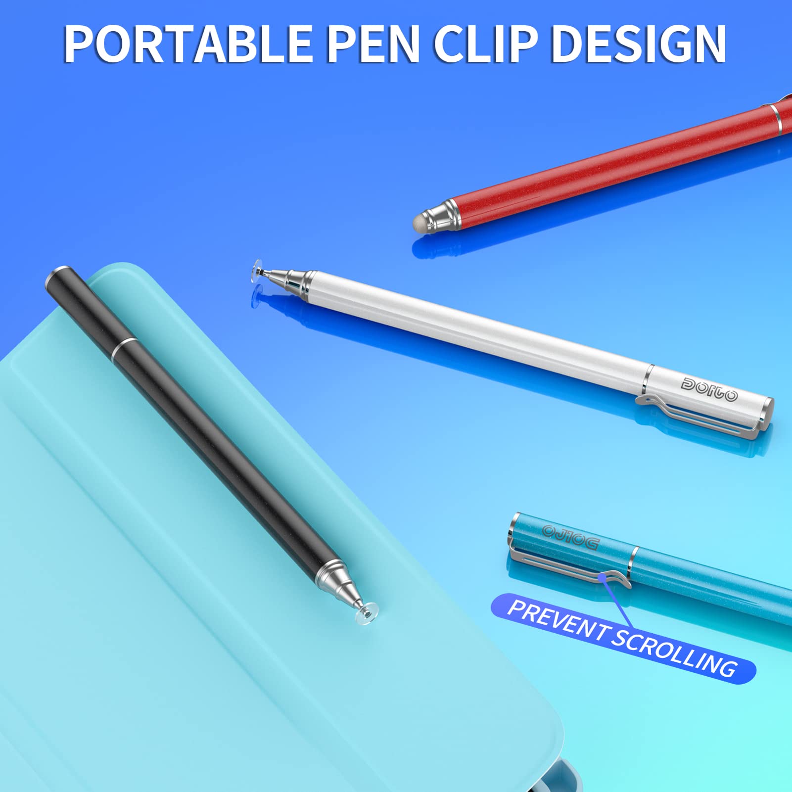 Stylus Pen for iPad (4 Pcs), Universal 2 in 1 Stylus Pens for Touch Screens iPad Pencil Compatible with Apple/iPhone/iPad/Pro/Air/Android/Tablet All Capacitive Touch Screens