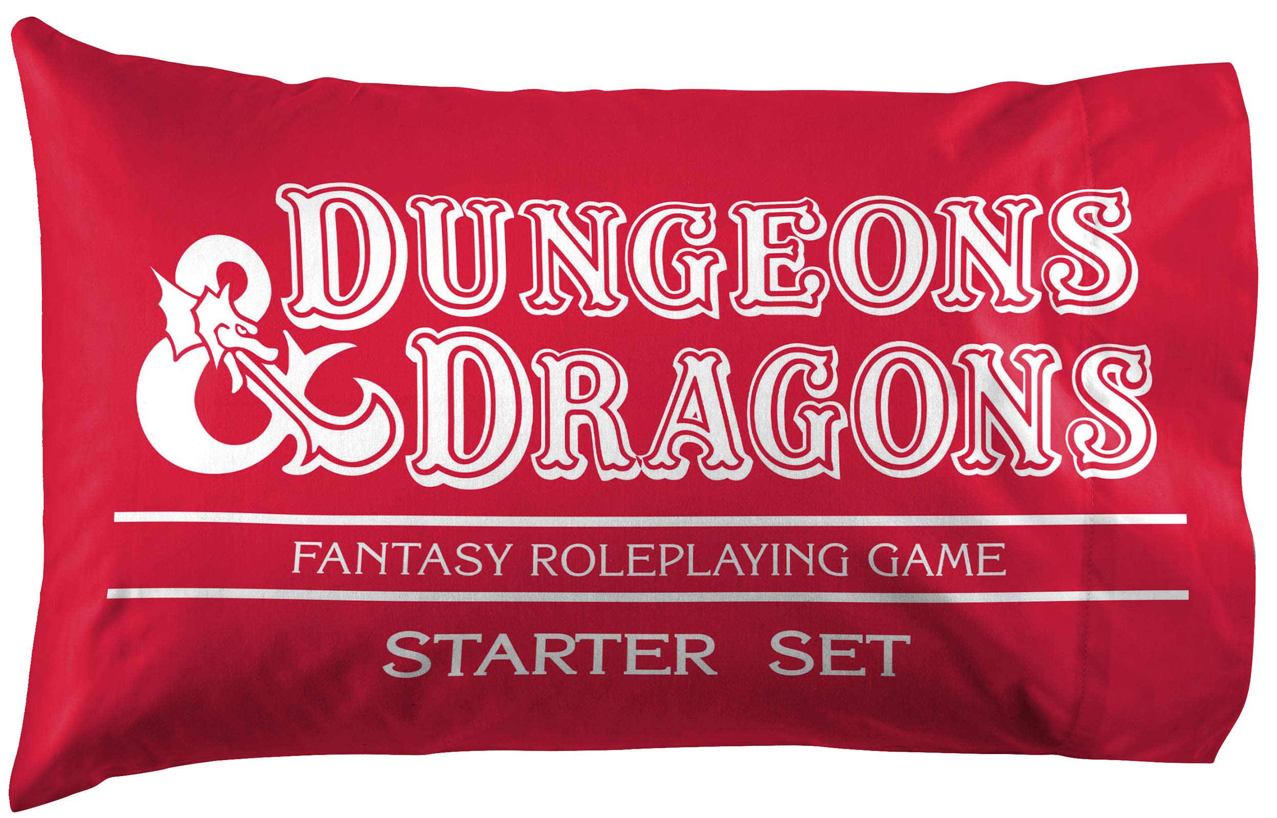 Jay Franco Dungeons & Dragons Red Box 1 Single Reversible Pillowcase - Super Soft Bedding (Official Dungeons & Dragons Product)