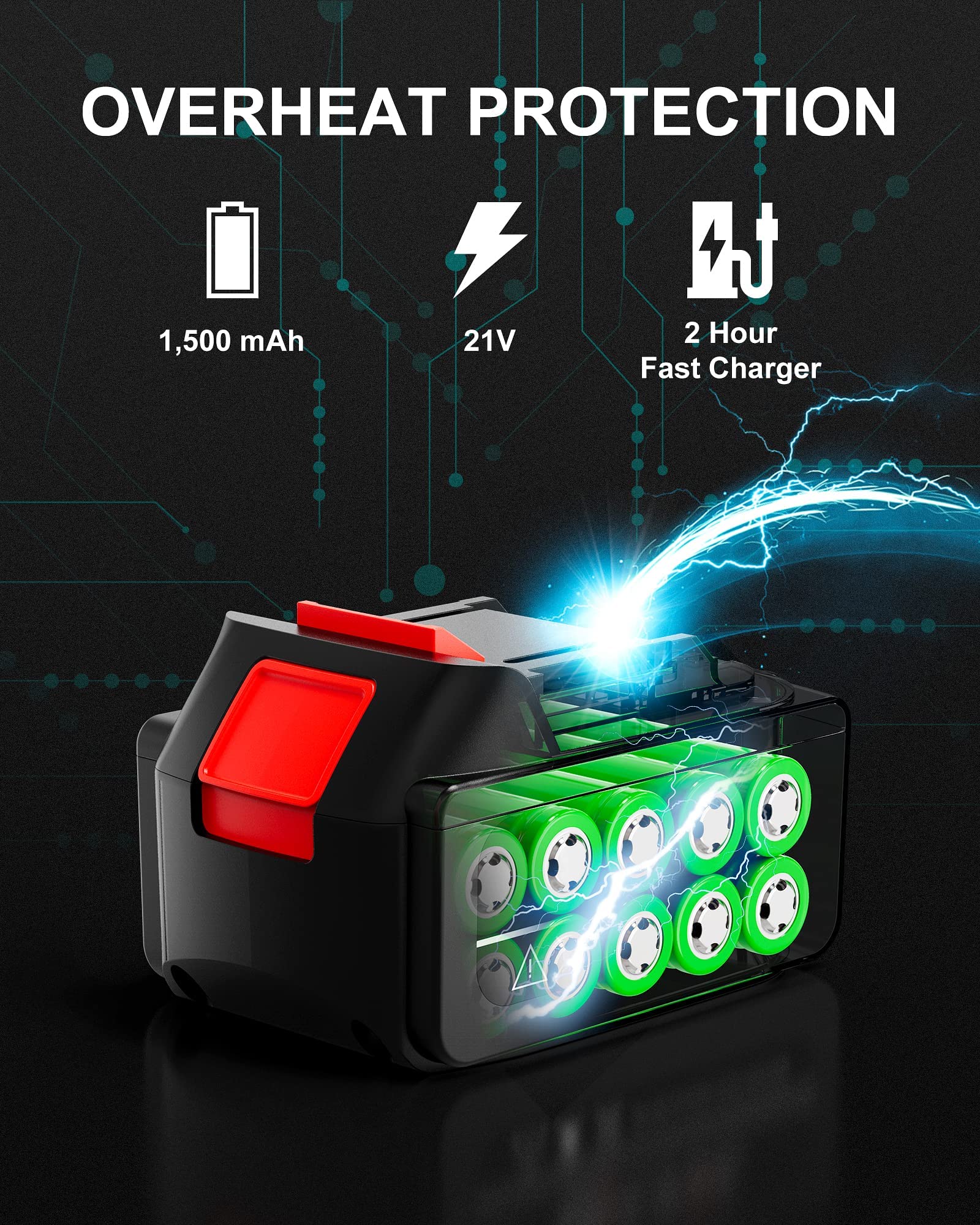 SILVEL 21V Cordless Impact Wrench 1/2 inch, 517 Ft-lbs (700N.m) Max Torque, Brushless Impact Driver with 1.5Ah Li-ion Battery, 6 Sockets, Power Impact Gun