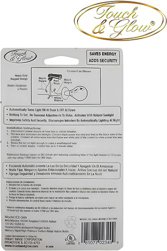 Outdoor Conduit Lighting Control with Photocell and Swivel Mount (Hardwired, Black), Photocell Light Sensor for Outdoor Lighting, Defiant Outdoor Timer, EZ-349A
