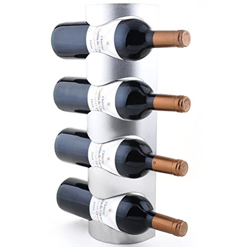 UPKOCH Wall Mounted Wine Racks, Stainless Steel Wine Bottle Rack, Wine Bottle Display Holder, Metal Hanging Bottle Organizer, Storage Shelf Organizer for 4 Bottles