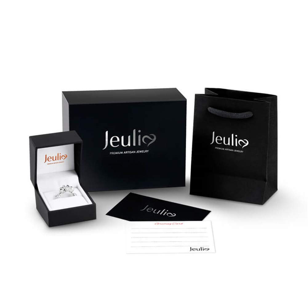 Jeulia Sterling Silver Princess Cut Skull Engagement Ring Set with Cubic Zirconia - Wedding Anniversary Promise Ring Bridal