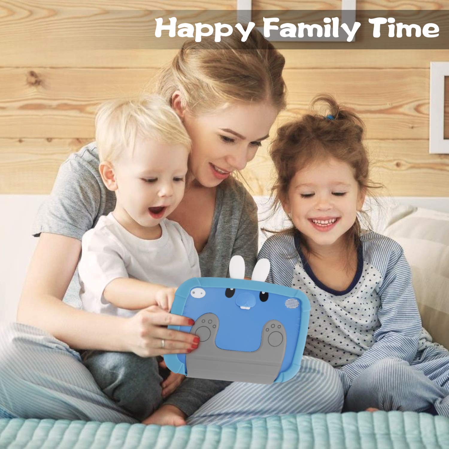 Veidoo Kids Tablet for Toddlers 7 inch Tablet for Kids 32GB, WiFi, GMS, IPS, Games, Android Tablet with Parental Control, Learning Educational Toddler Tablet with Rabbit Case