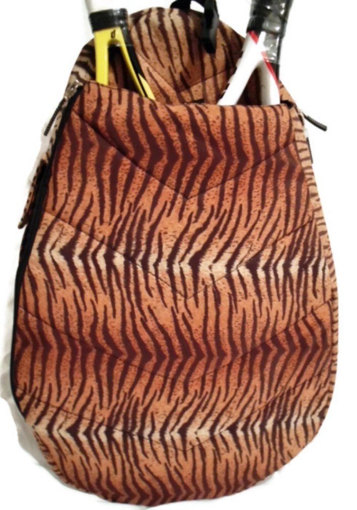 Jetpac Jet (Life is Tennis) Women's Tennis Racket Sling Backpack Bag - Tiger Animal Print