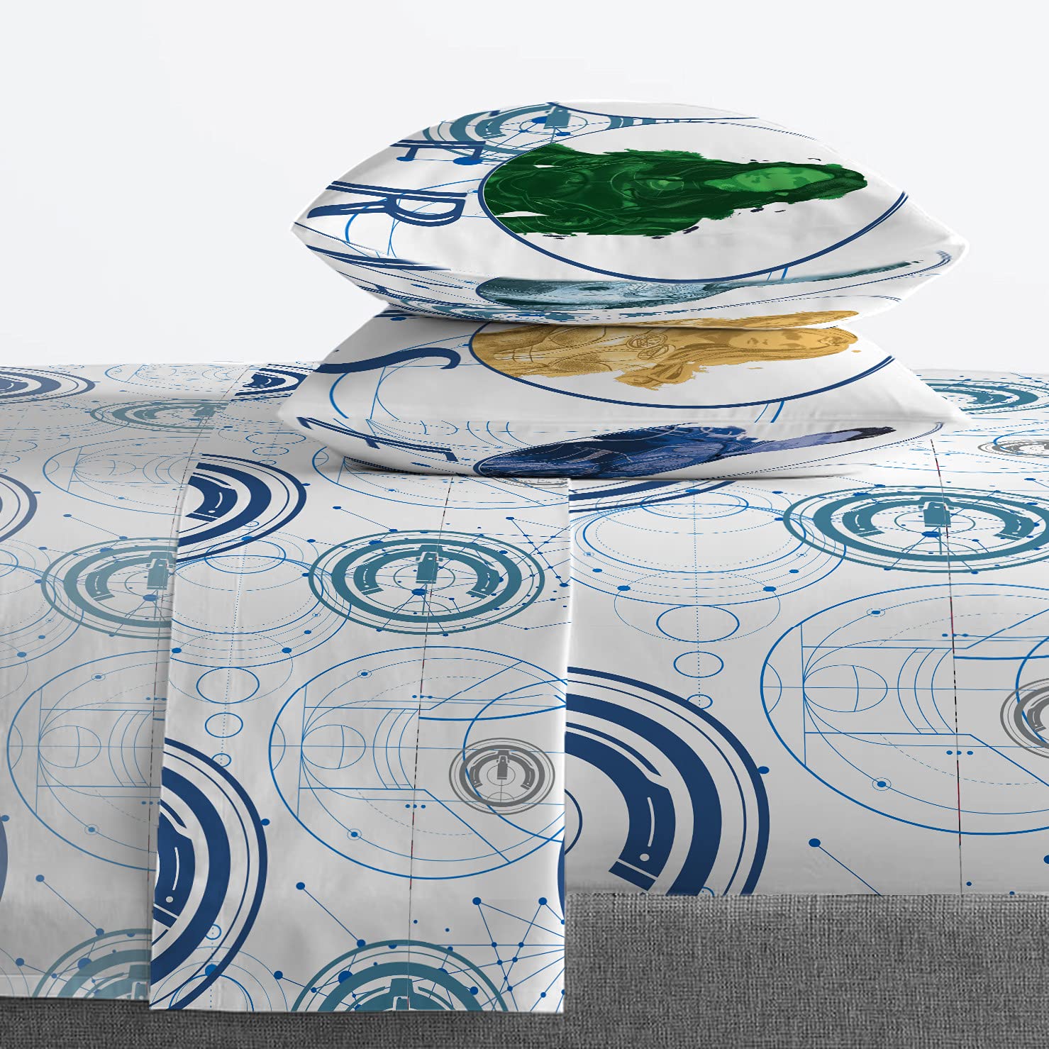 Jay Franco Marvel Eternals Space Force 7 Piece Queen Size Bed Set - Includes Comforter & Sheet Set Bedding - Super Soft Fade Resistant Microfiber (Official Marvel Product)