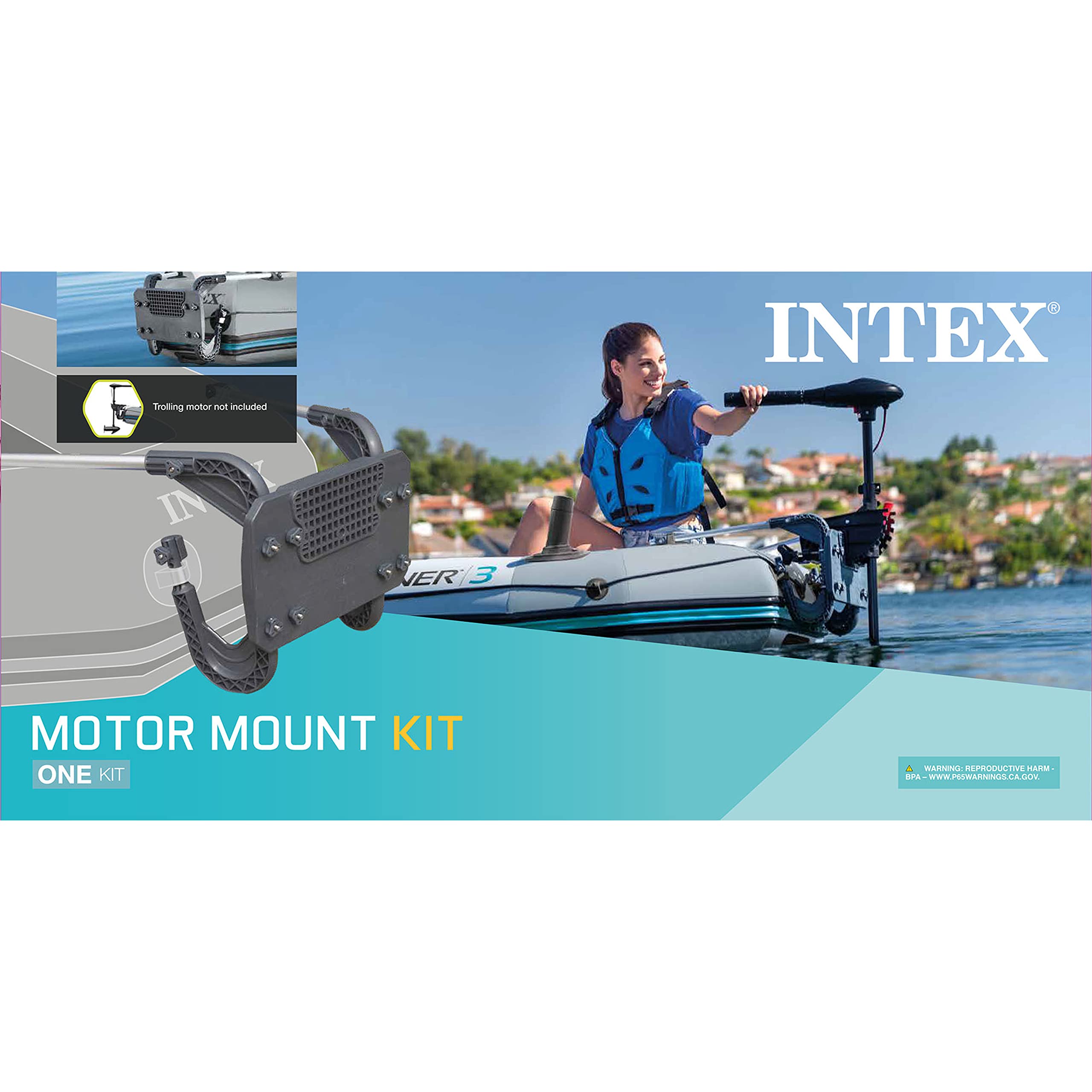 INTEX 68624EP Motor Mount Kit: Easy to Attach β Heavy-duty Composite Mount β Marine Plywood β Aluminum Support Arms β Fits up to 3.0 HP Motors