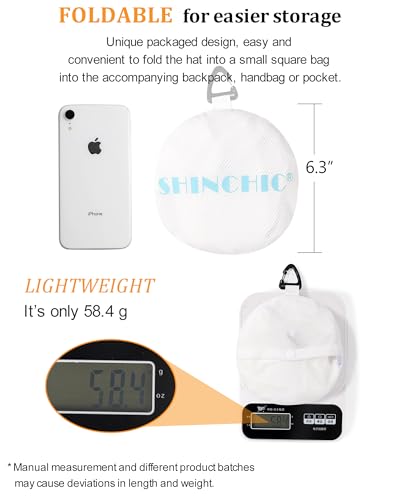 Waterproof Sun UPF 50+ Bucket Hat UV Protection Packable Brimmed Boonie for Women Men Summer Lightweight Hiking Outdoor Cap White