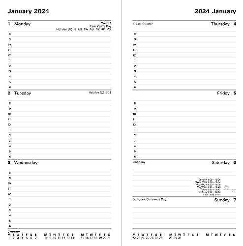 Letts Classic Slim week to view with appointments and planners 2024 diary - burgundy