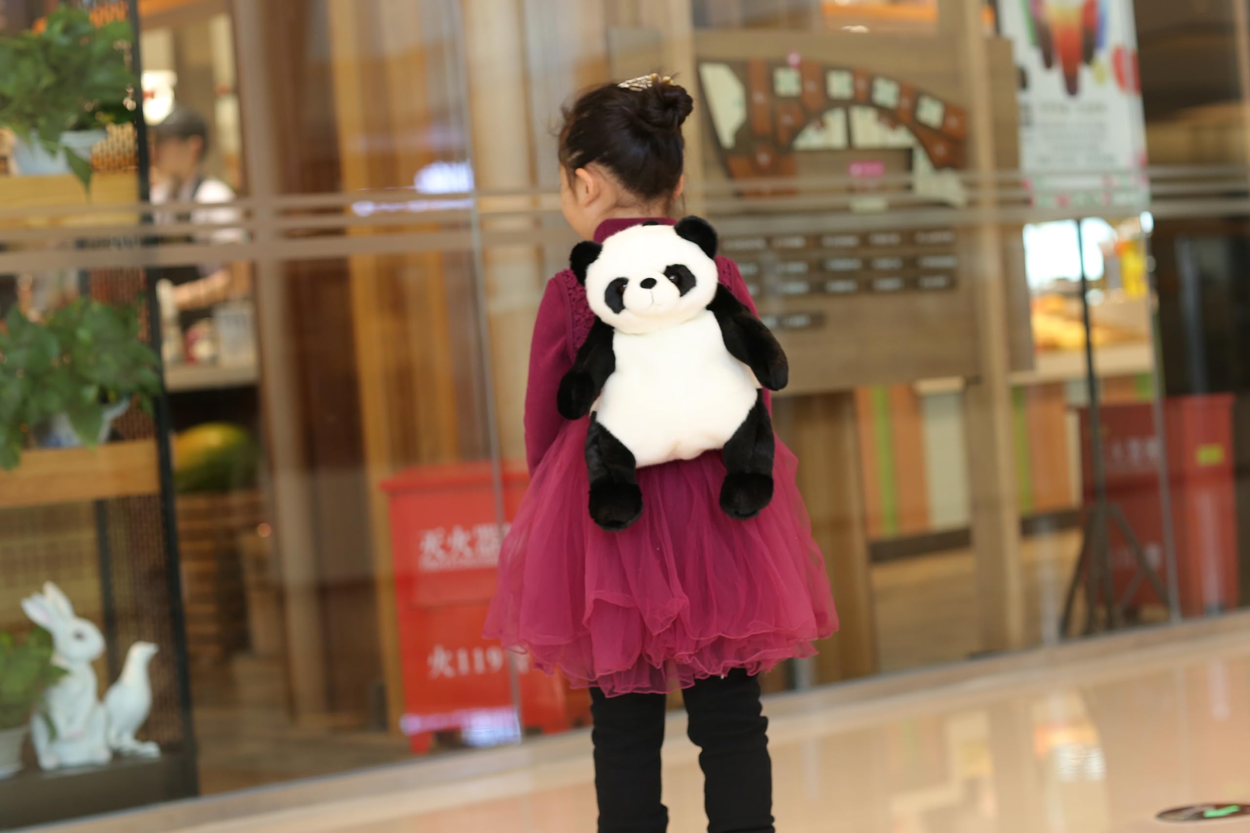 Lhcn021 Plush filled panda doll backpack, suitable for student travel and shopping backpack