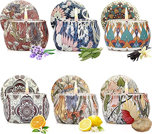 Scented Candles Gifts for Women, 6 Pack 4.4 Oz Candles for Home Scented, Aromatherapy Candle Gift Set, Natural Soy Wax Relaxing Candle for Birthday, Valentines, Mom, Women and Men