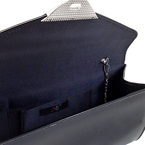 JNB Women's Patent Leather Candy Clutch, Black