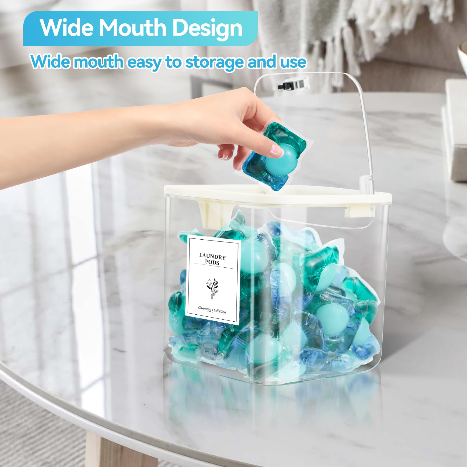 XMBecc 3 Pack Dryer Sheet Holder and Laundry Pods Container For Laundry Room Organization,One-Click Pop-Up Design Laundry Room Storage,Laundry Pod Holder For Dryer Sheet, Laundry Powder (Clear Grey)
