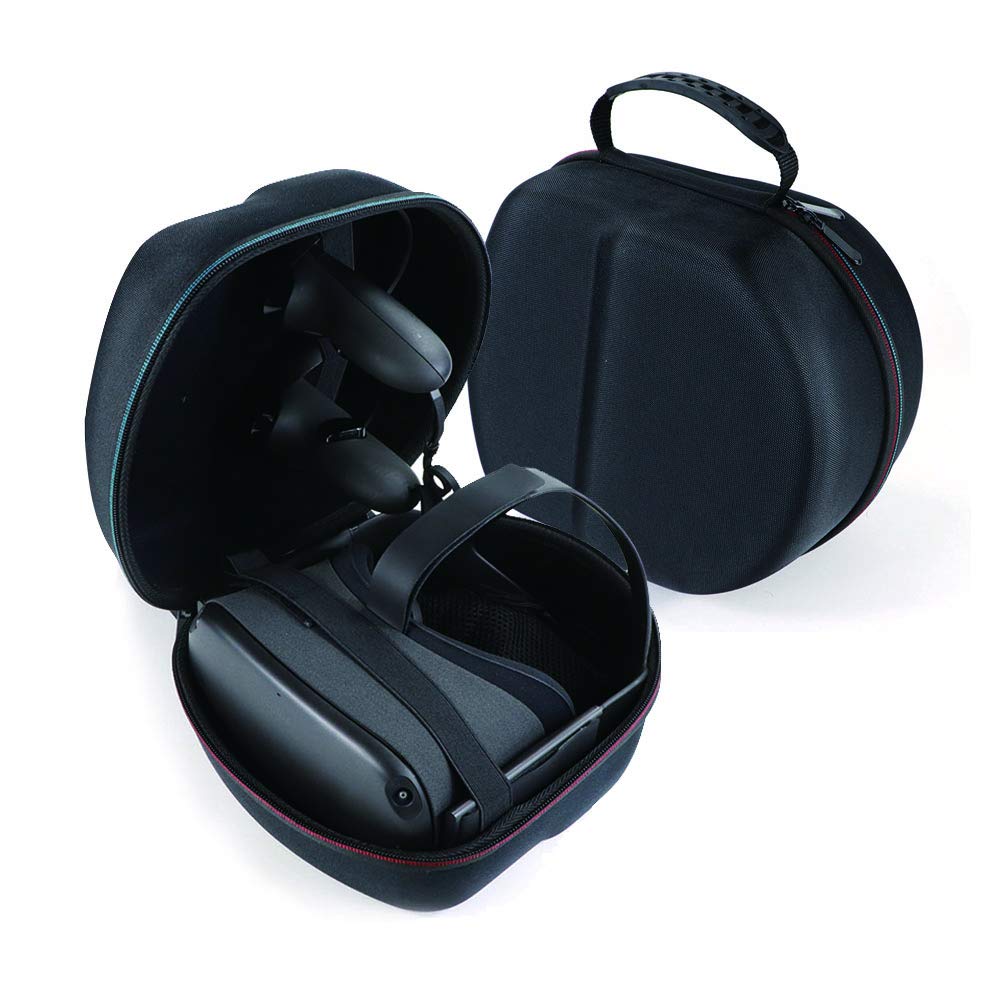 HissKong Hard Carrying case for Oculus Quest All-in-one VR Gaming Headset and Controllers - 64GB 128GB Protective Storage Travel Box - Black