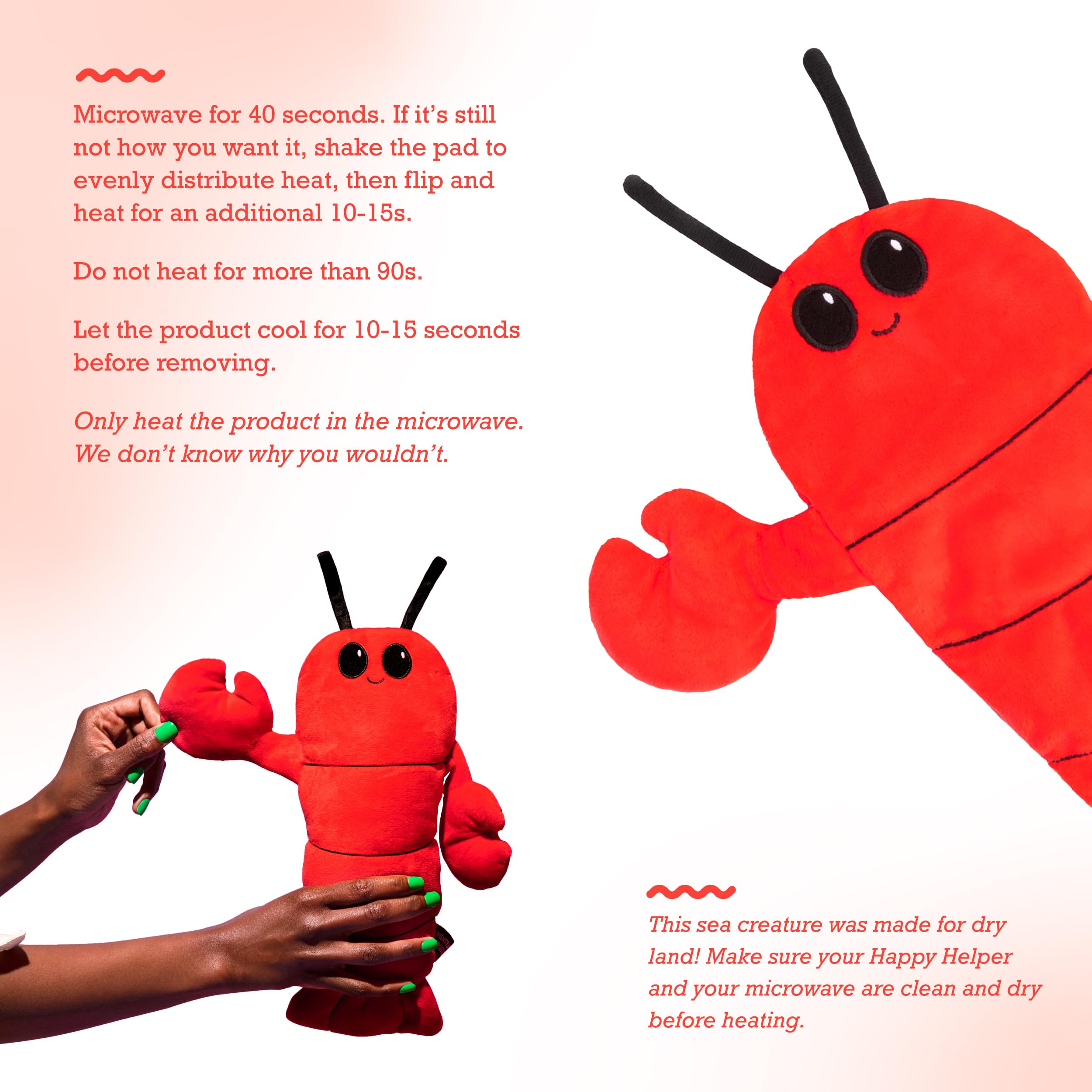 Menstruation Crustacean Lobster β The Original Viral Cuddly & Cute Plush Lavender Scented Heating Pad for Cramps