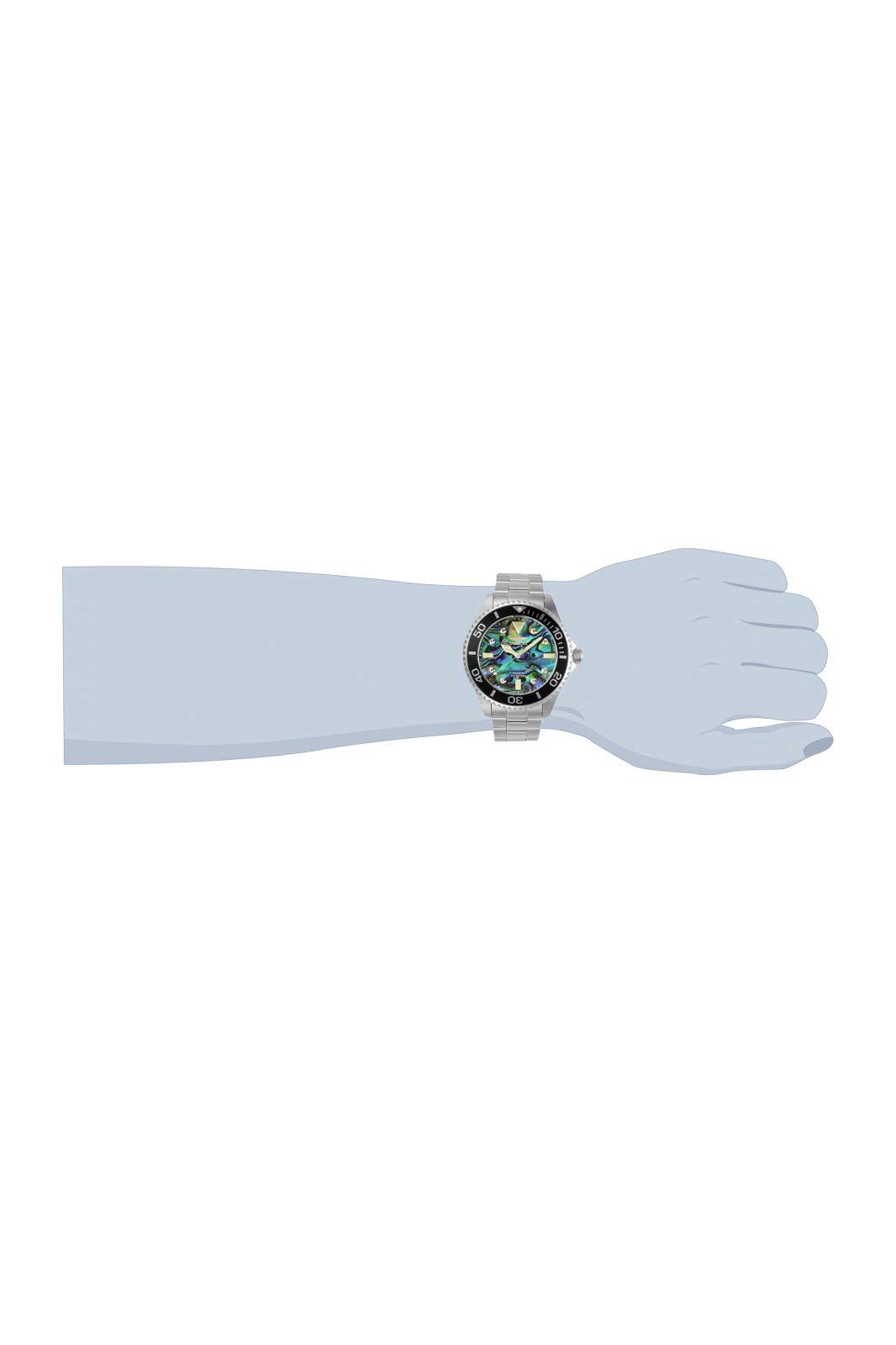 Invicta Men's 47mm Pro Diver Diamond Quartz Abalone Dial Silver Tone Stainless Steel Watch
