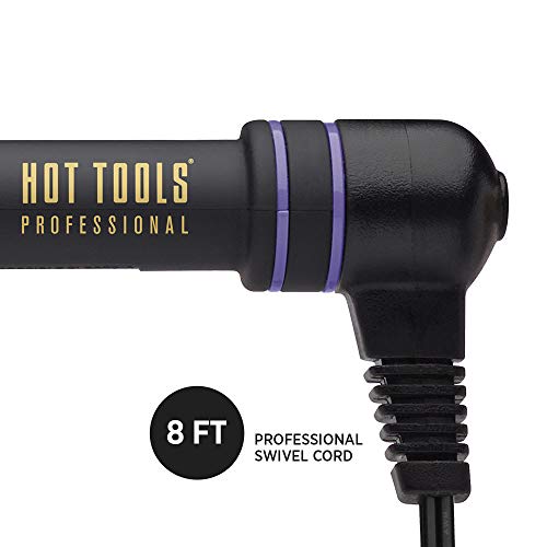 Hot Tools Professional Ceramic + Tourmaline Curling Iron/Wand for Healthy Looking Curls, 1 ½ Inches