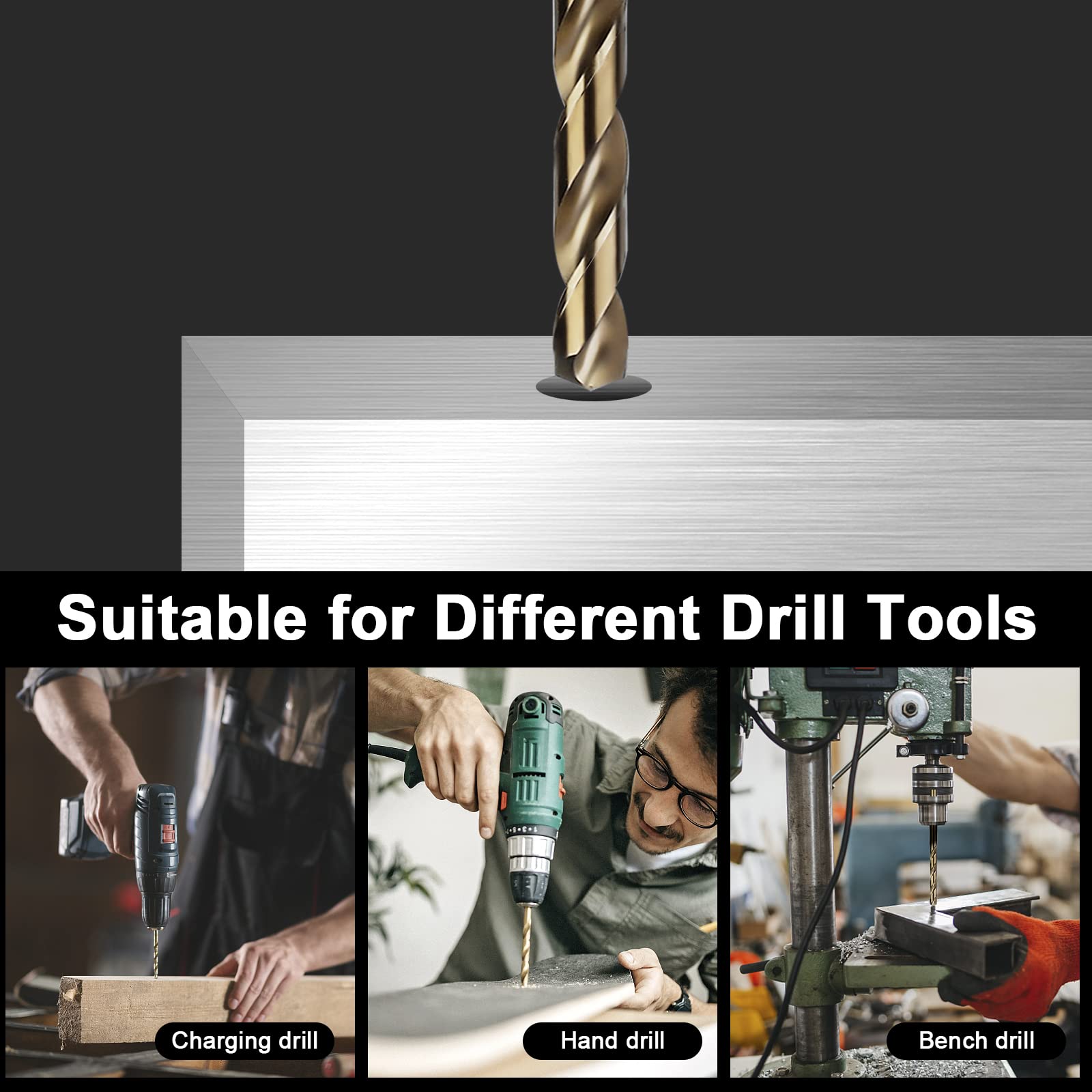 UBESTHS 5/32" Cobalt Drill Bits 12Pcs, M35 HSS Metal Drill Bit Set with Storage Case for Hard Metal, Stainless Steel, Cast Iron