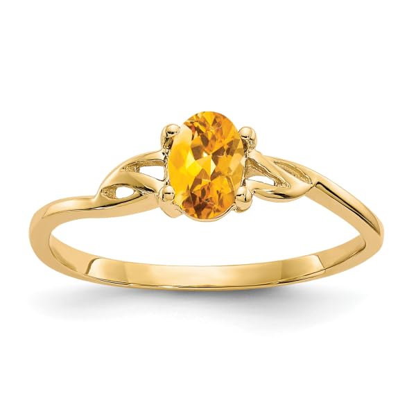 IceCarats 10K Yellow Gold Orange Citrine Ring Gemstone Band November Birthstone Jewelry Size 7.00