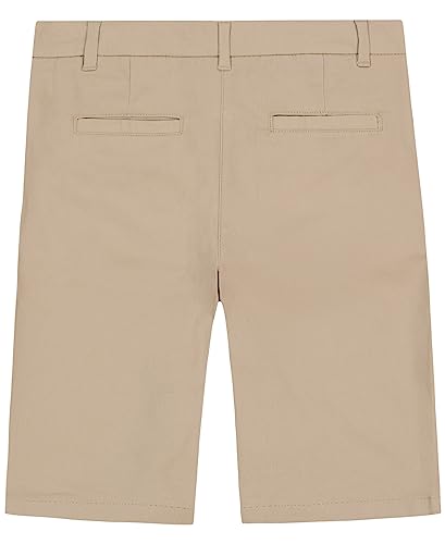 IZOD Girls' School Uniform Skinny Bermuda Twill Short, Khaki, 14