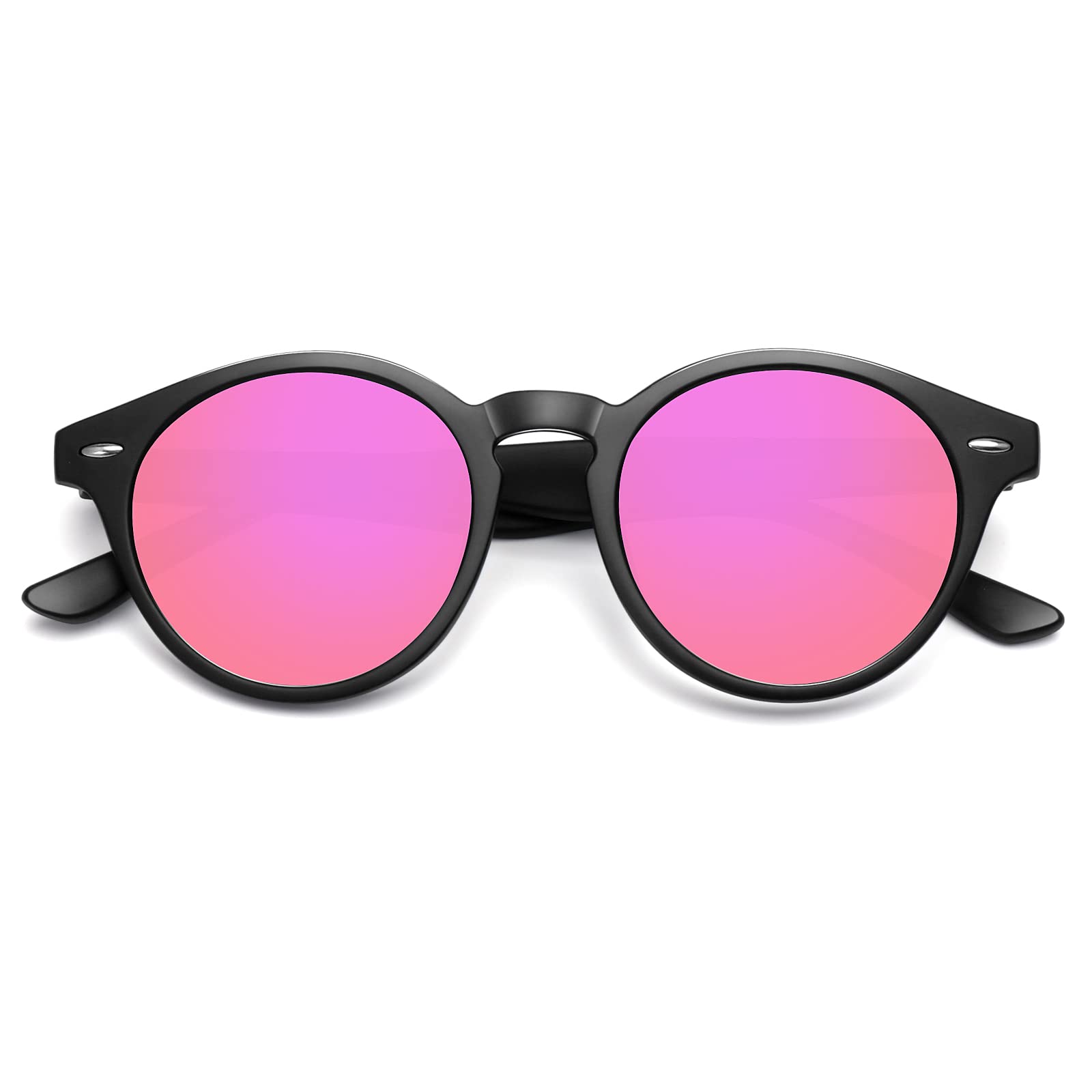 MEETSUN Classic Round Polarized Sunglasses for Women Retro Vintage Designer Style Trendy Sun Glasses UV400 Lens (Light Brown)