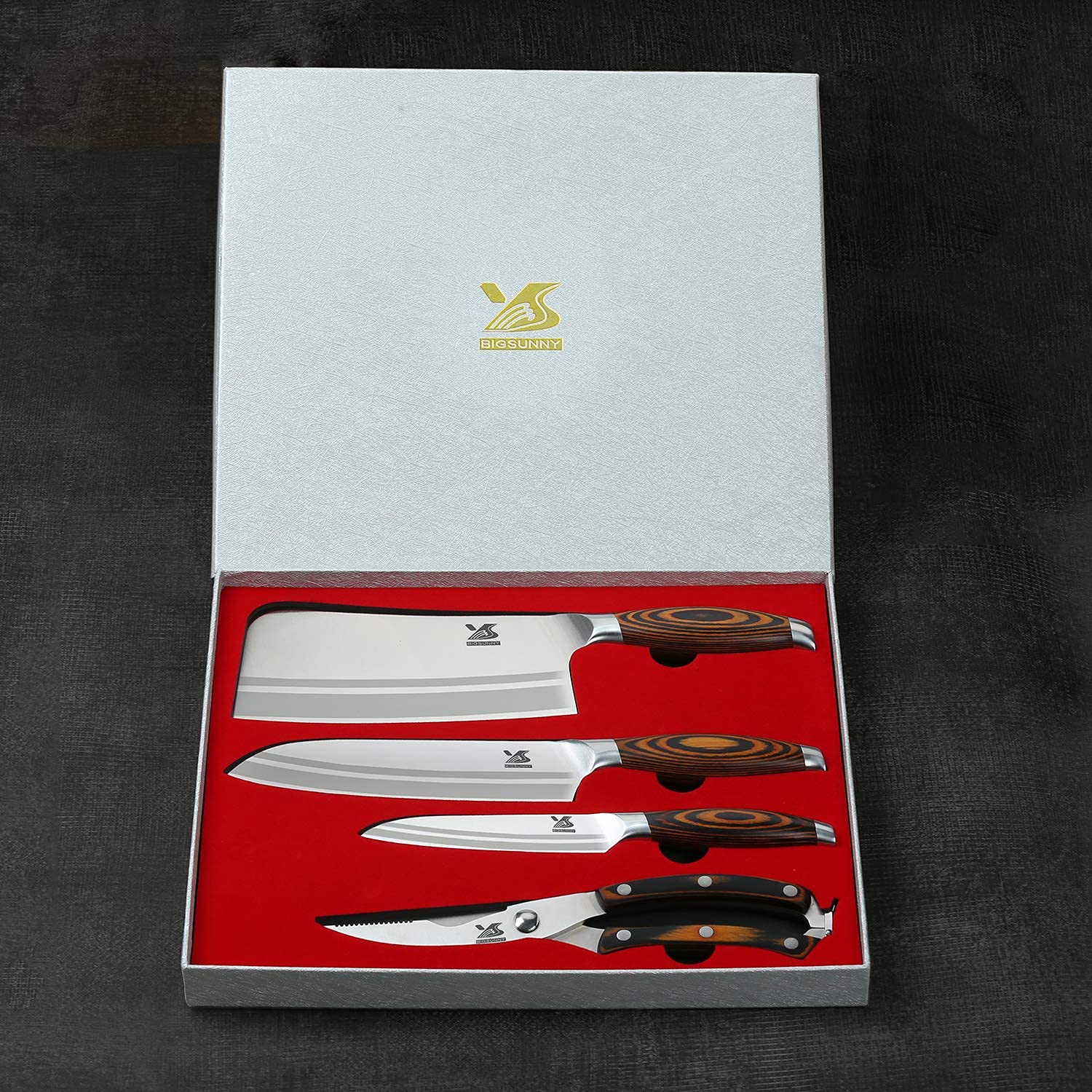 MSY BIGSUNNY 8" Bread Knife Serrated Kitchen Knife of German Steel β Ergonomic Handle β Razor Sharp Blade for Slicing Breads Cakes and Large Fruits