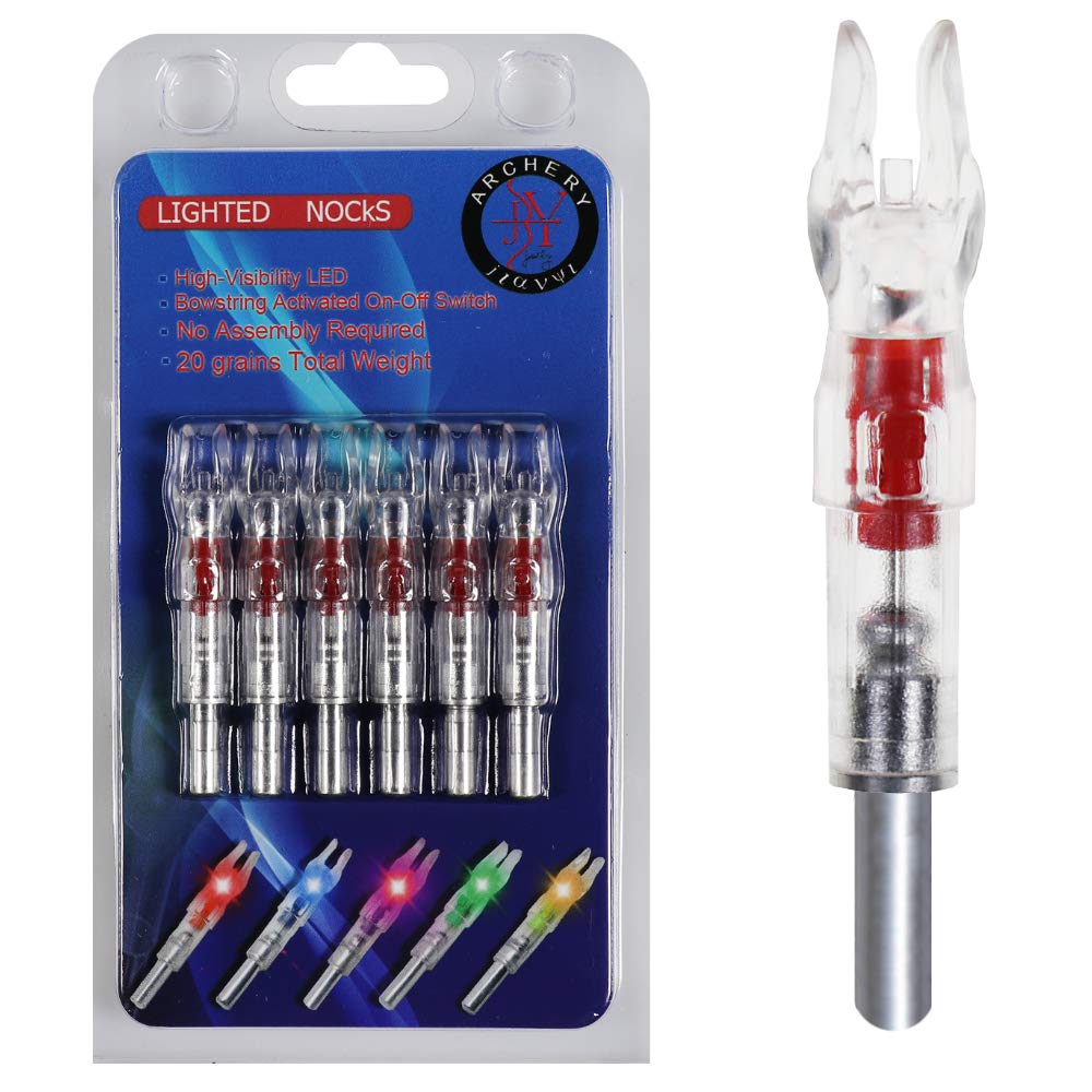 JIANZD Led Nocks 6.2mm Automatic Light Nocks Replaceable Arrow Nocks for Hunting Shooting (.244"/6.2mm)