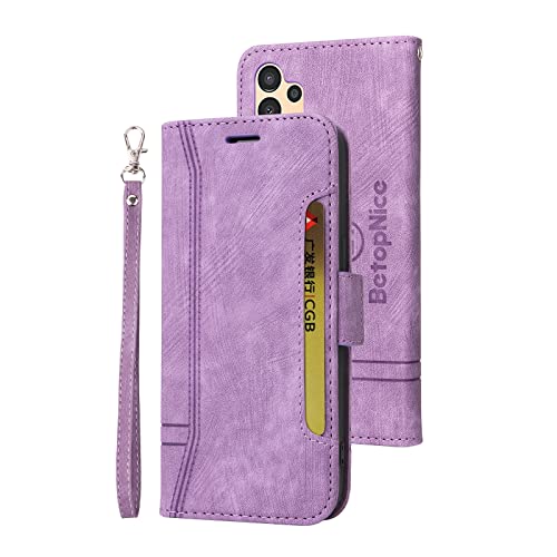 YBFJCE Samsung Galaxy A13 4G/A13 5G/A04S/M13 5G/A04 4G Wallet Case,PU Leather Folio Card Slots Cover for Galaxy A13 5G,Book Folding Flip Case,Protective Cover for Samsung Galaxy M13 5G,Purple
