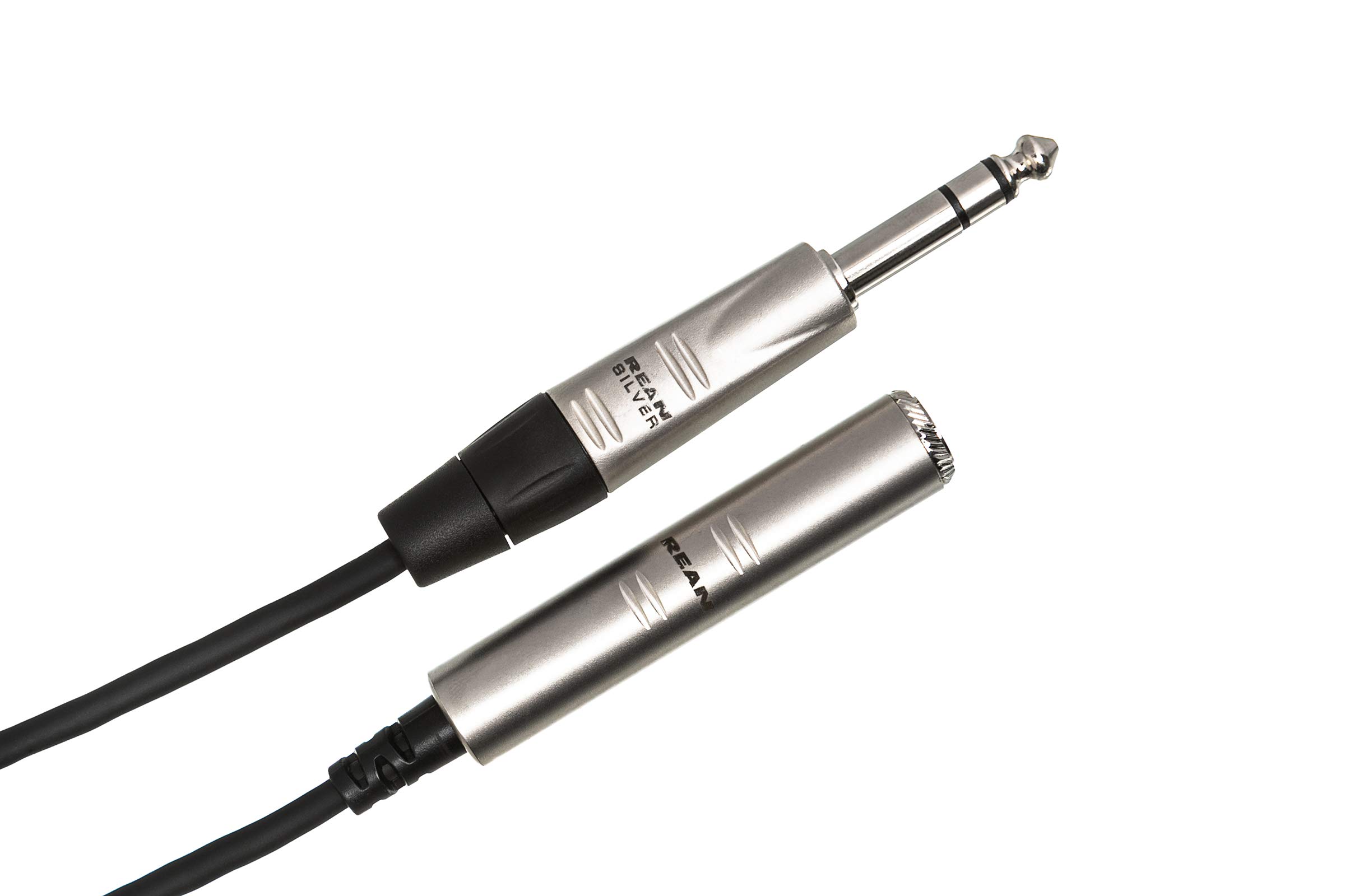 Hosa HXSS-005 REAN 1/4" TRS to 1/4" TRS Pro Headphone Extension Cable, 5 Feet & GPP-273 1/4" TRS to 1/4" TRS Right Angle Adaptor