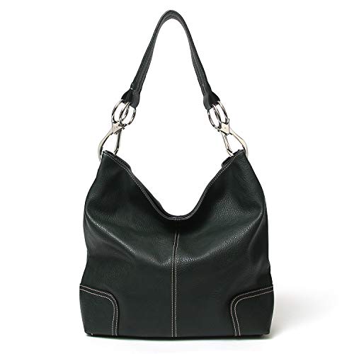 Janin Handbag Bucket Style Hobo Shoulder Bag with Big Snap Hook Hardware Tall Size