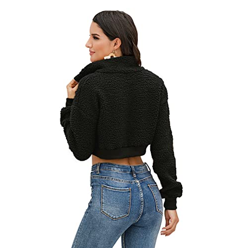 Mens Oodie Blanket Hoodie Women'S Zipper Coat Plush Pullover Sweater Top,Black,L