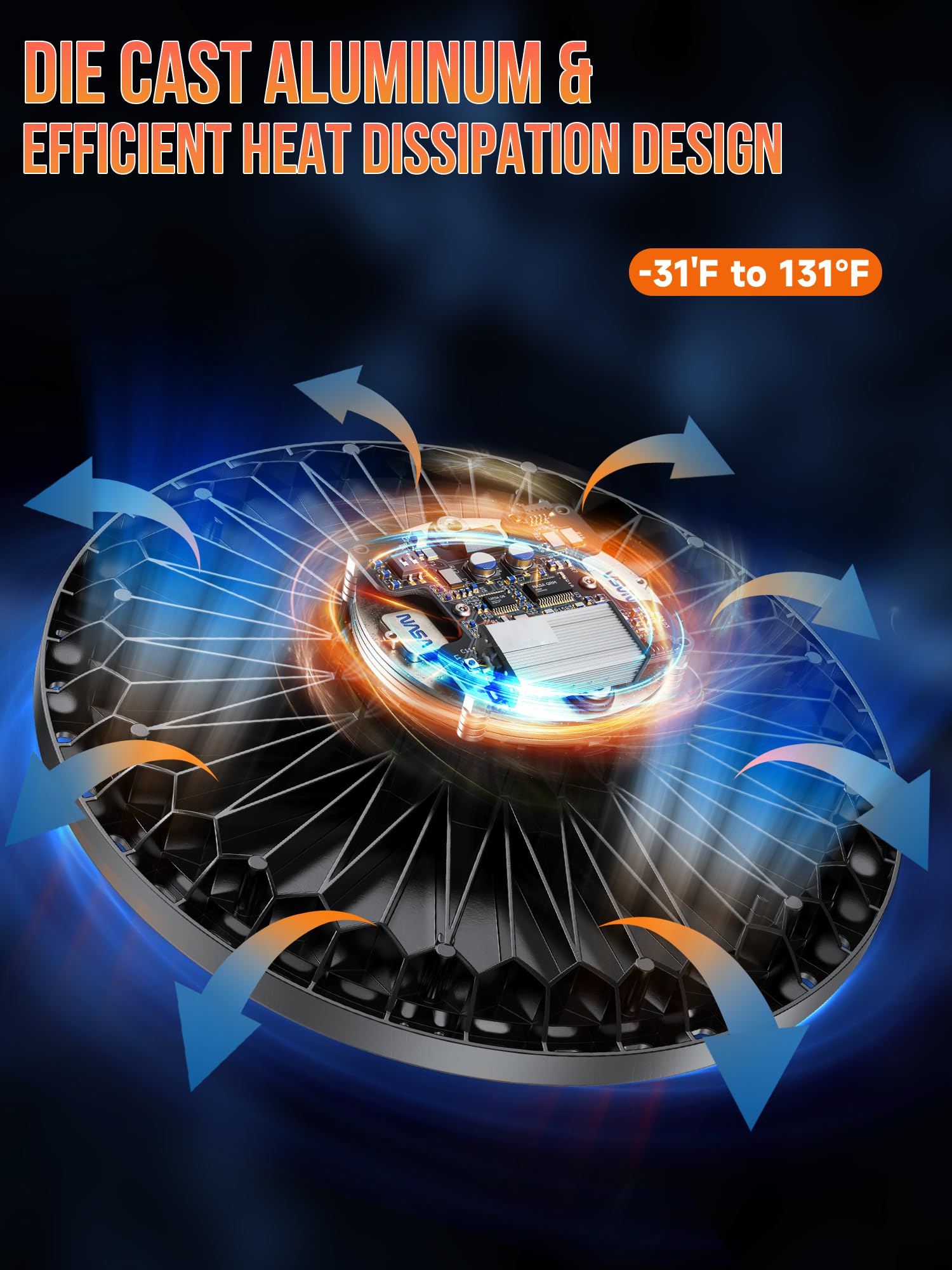 UFO LED High Bay Light - 10 Pack 200W 28000LM High Bay LED Light with US Plug 6.56FT Cable and LED Transformer, 7000k Daylight LED Shop Lights for Workshop for Garage, Factory, Workshop, Barn, Shop