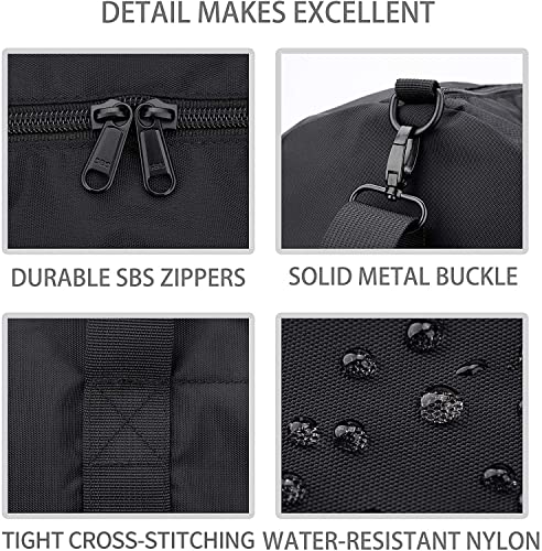 Vorspack Duffel Bag 28 Inches Foldable Lightweight Gym Bag with Inner Pocket for Travel Sports - Black