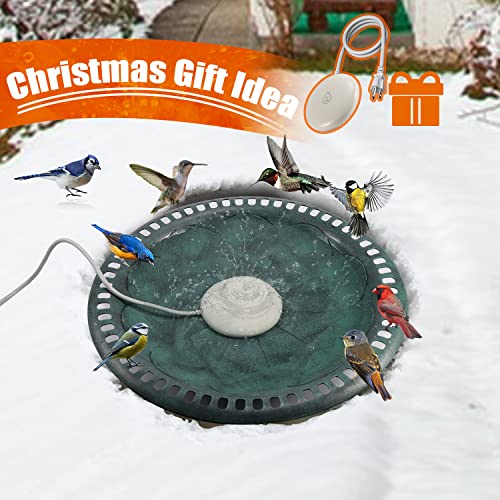 YaNovate Bird Bath Deicer for Outdoors in Winter, 2023 Birdbath Deicer 70 Watts Pond De-icer Full-Covered Aluminum Water Heater Heated Thermostatically Controlled with Auto Shut Off for Patio Yard