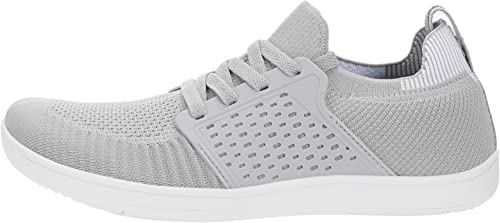 WHITIN Men's Trail Running Shoes Minimalist Barefoot Sneakers Extra Wide Width Toe Box Size 8W Gym Low Zero Drop Minimus Hiking Lifting Light Grey 41