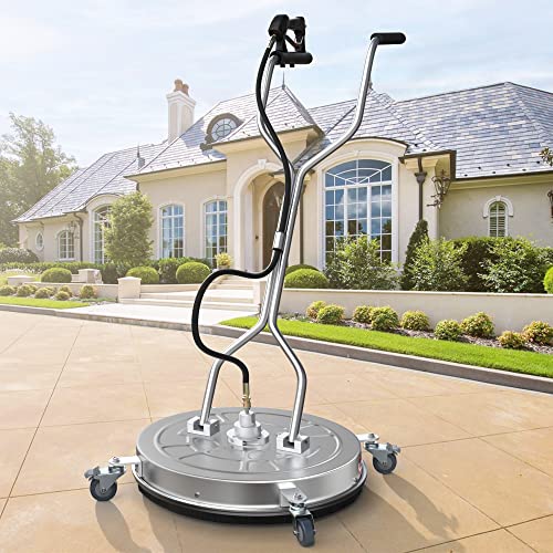 YITAHOME Pressure Washer Surface Cleaner, 20" Dual Handle with 4 Nozzles, High Pressure Cleaner for Driveways, Sidewalks, Patios, Decks Stainless Steel Housing & 3/8" Quick Connector, Max 4500 PSI