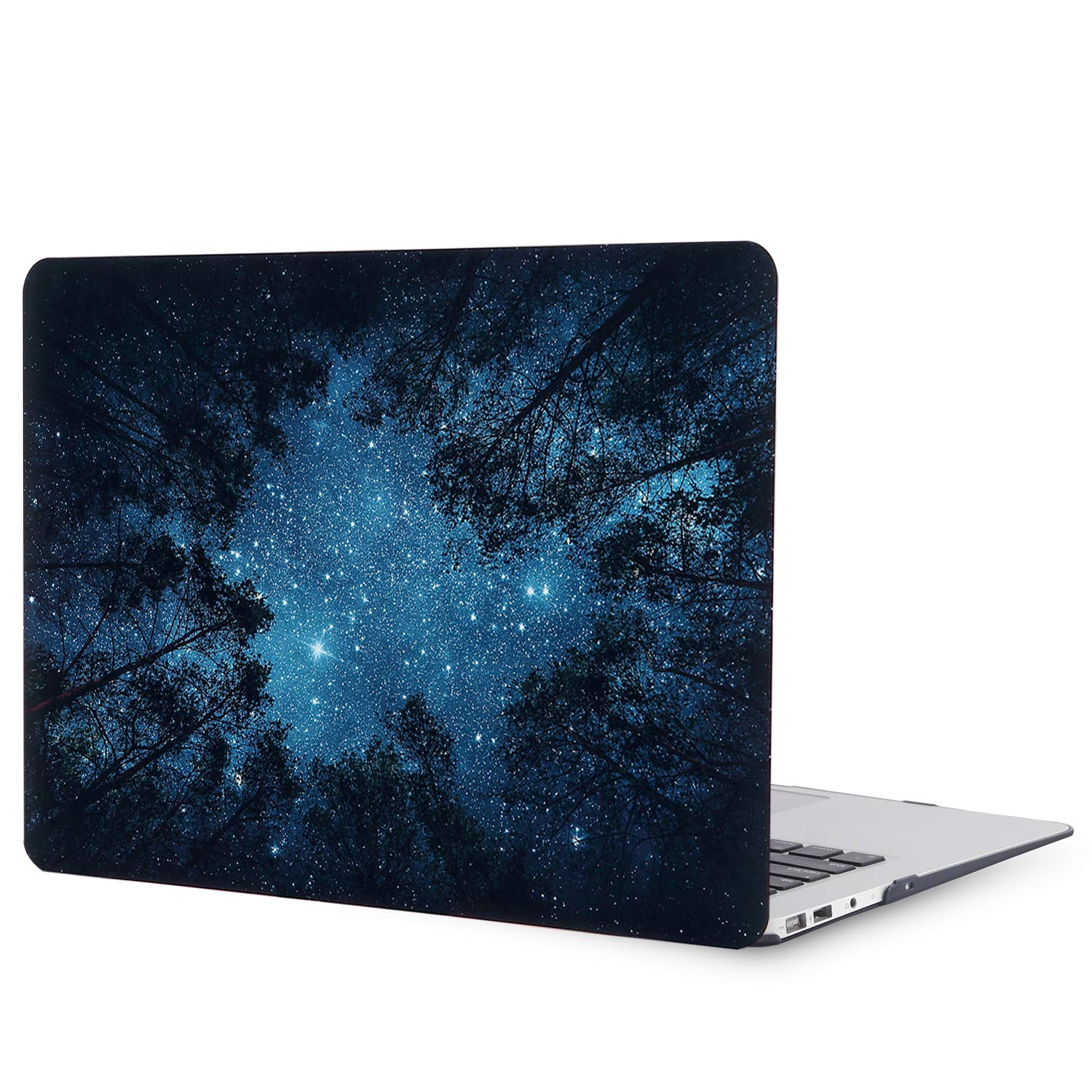 iDonzon Case for MacBook Air 13.6 inch M2 A2681 2022 2023 Release, 3D Effect Matte Black See Through Hard Cover Compatible Mac Air 13 with Liquid Retina Display Touch ID, Floral Pattern