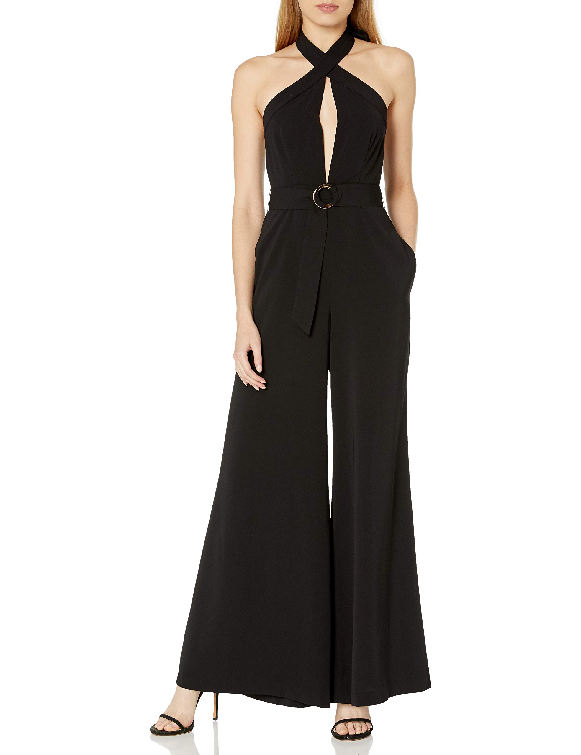 Jill Jill Stuart Women's Halter Keyhole Jumpsuit, Black, 6