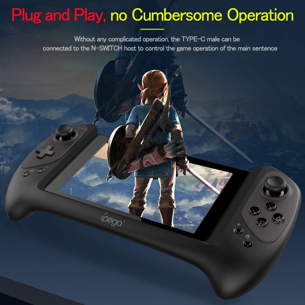 IPEGA PG-9163 Switch Gamepad, High Precision Joystick NS Palm Grip Handle Game Controller Plug and Play, Type-C Plug, for Nintendo Switch Host (Black)