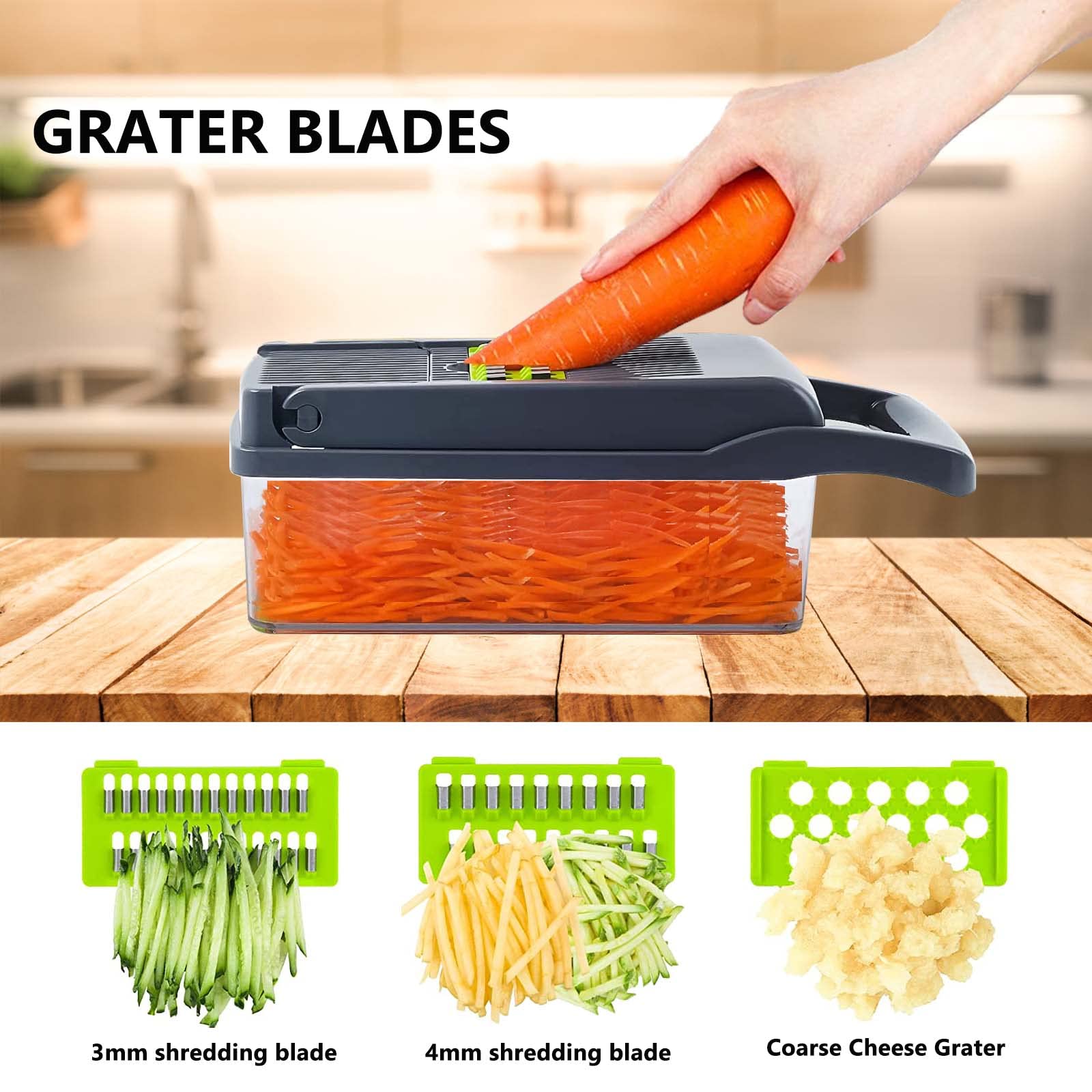 HIUSITY Vegetable Chopper 17Pcs Multifunctional Food Chopper,Pro Onion Chopper Vegetable Cutter Dicer,Veggie Chopper with Container,Mandoline Slicer for Kitchen Gadgets for Salad Potato Carrot