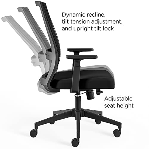 Union & Scale Prestige Marrett Fabric/Mesh Swivel Task Chair, Black, 2/Pack (Un53249-Ccvs)