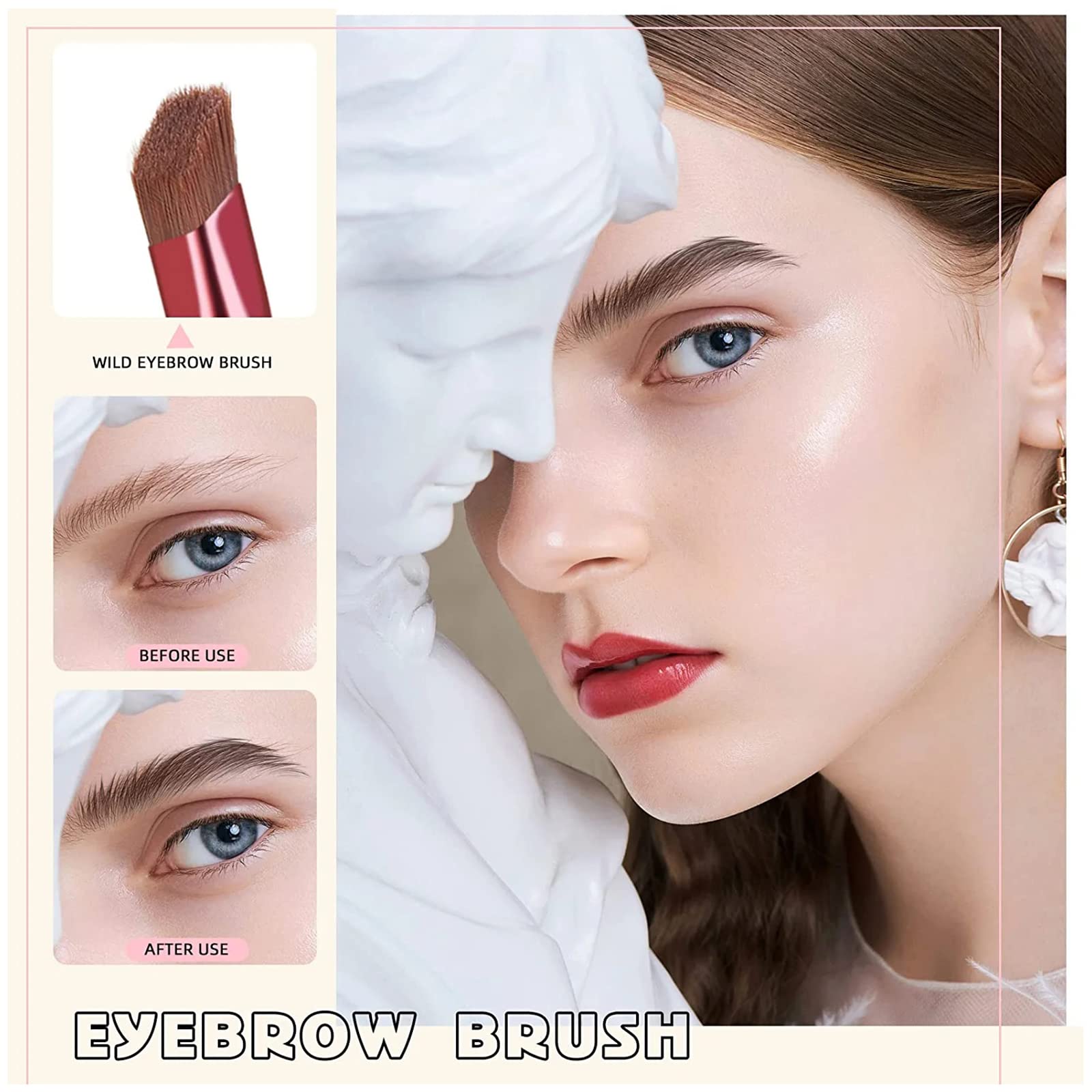 Professional Eyebrow Brush, Multi-Function Eyebrow Brush, Three-dimensional Concealer Makeup Brush, Valentine's Day Gifts for Her丨2 Pieces