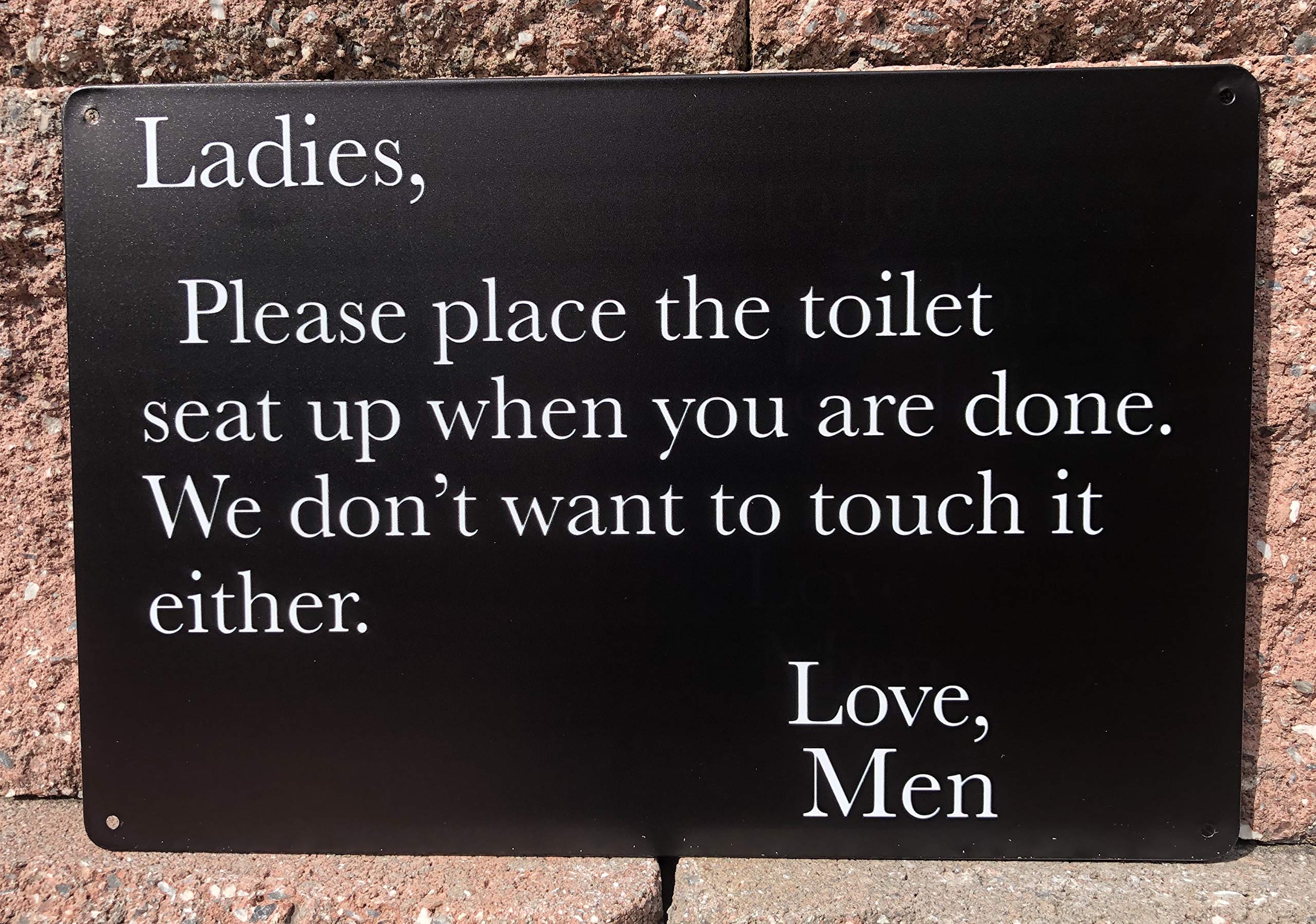 Ladies, Please Place The Toilet Seat Up 12" x 8" Funny Tin Sign Bathroom Man Cave Bar Home Decor