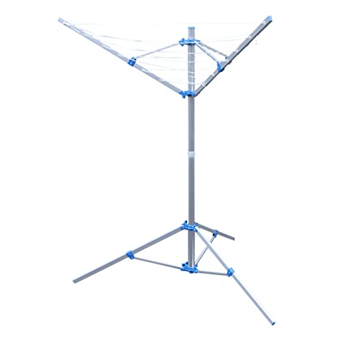 YIYIBYUS Outdoor Umbrella Drying Rack, Steel Frame & Adjustable Height, 4-arm Umbrella Clothesline for Bedding, Collapsible Retracting Clothes Line for Backyard