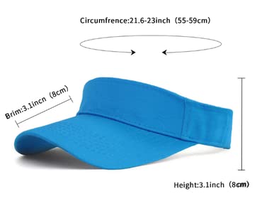 Mens Womens Sun Visors with UV Protection Adjustable Sports Sun Visor Hats for Sports Summer Hats Solid Black One Size
