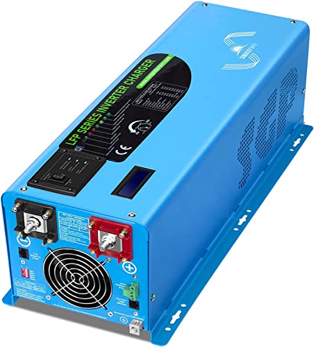 SUNGOLDPOWER 4000W 24Vdc Pure Sine Wave Inverter Low Frequency 240Vac Input 120Vac/240Vac Output Split Phase with Battery Charger Off-Grid 12000W Peak,(Updated Version)