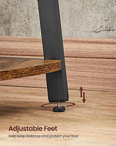 VASAGLE 71.6 Inch Tall Corner Shelf, 5 Tier Rustic Corner Bookshelf Bookcase, Corner Ladder Shelf Multipurpose, Plant Stand for Living Room, Bedroom, Kitchen, Brown and Black ULLS804B01