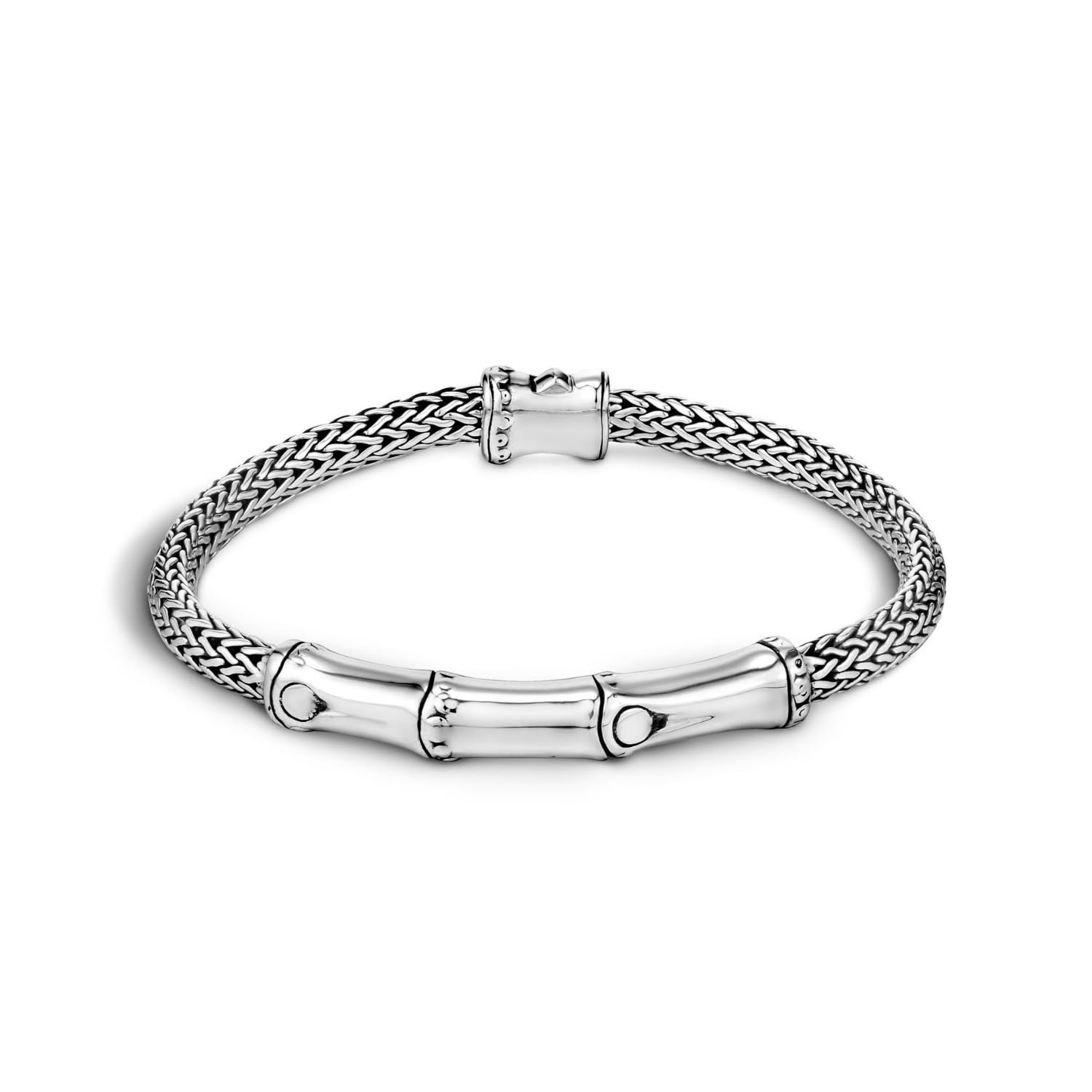 John Hardy WOMEN's Bamboo Silver Station Bracelet, Size S