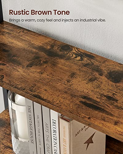 VASAGLE ALINRU 6-Tier Bookshelf, Tall Storage Shelves, Shelving Unit with Steel Frame, for Living Room, Entryway, Hallway, Office, Industrial Style, Rustic Brown and Black ULLS113B01
